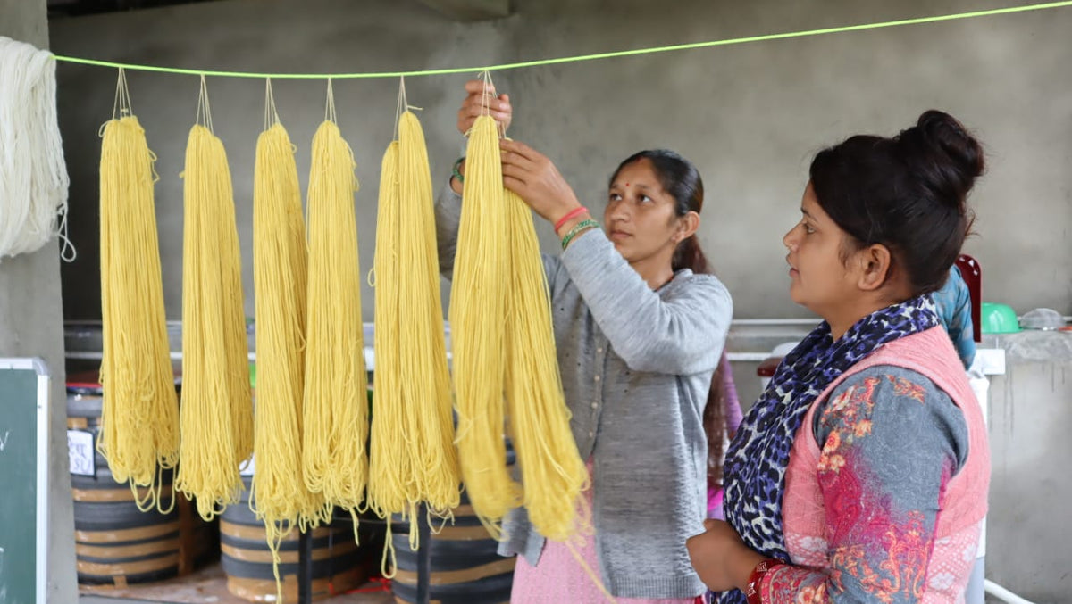 Indigo Gehu Bali Bonnet | Himalayan Naari